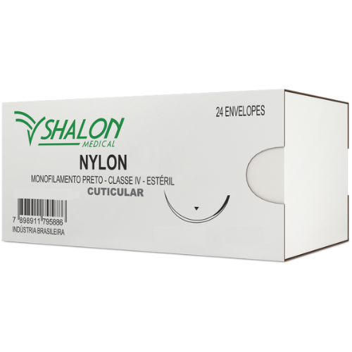 Fio Nylon 2-0 C/Ag 3/8 Trian 3,0cm 75cm C/24 N720CTS30 SHALON ...